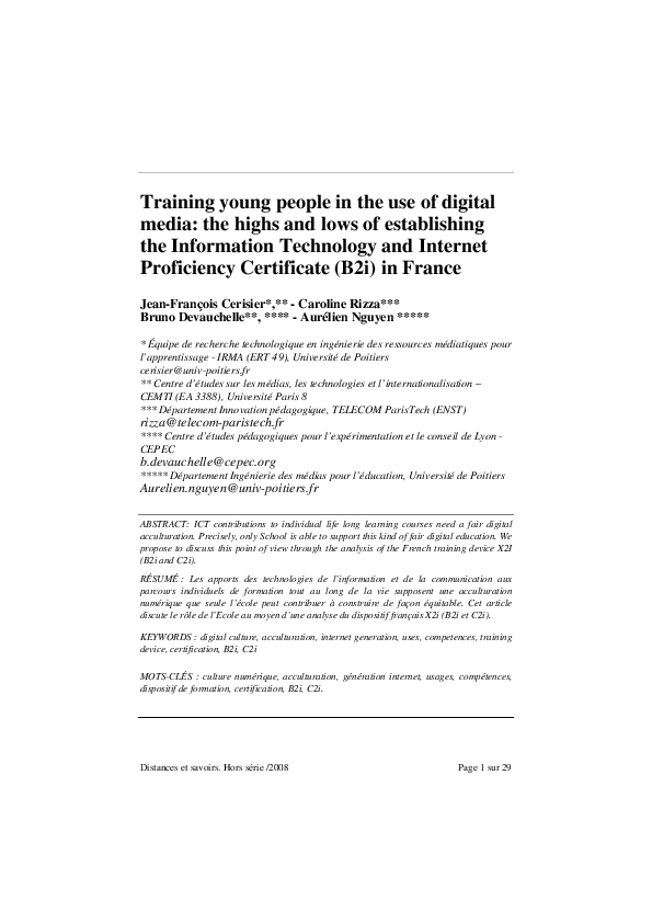 (PDF) Training young people in the use of digital media: the highs and ...