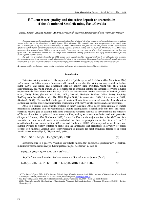 (PDF) of the abandoned Smolník mine, East Slovakia | Daniel Kupka ...