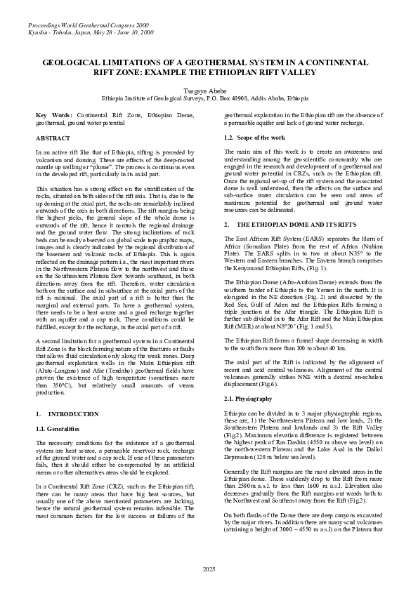 (PDF) Geological Limitations of a Geothermal System in a Continental ...