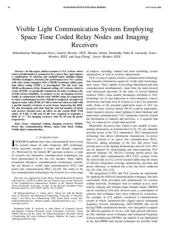 (PDF) Visible Light Communication System Employing Space Time Coded ...