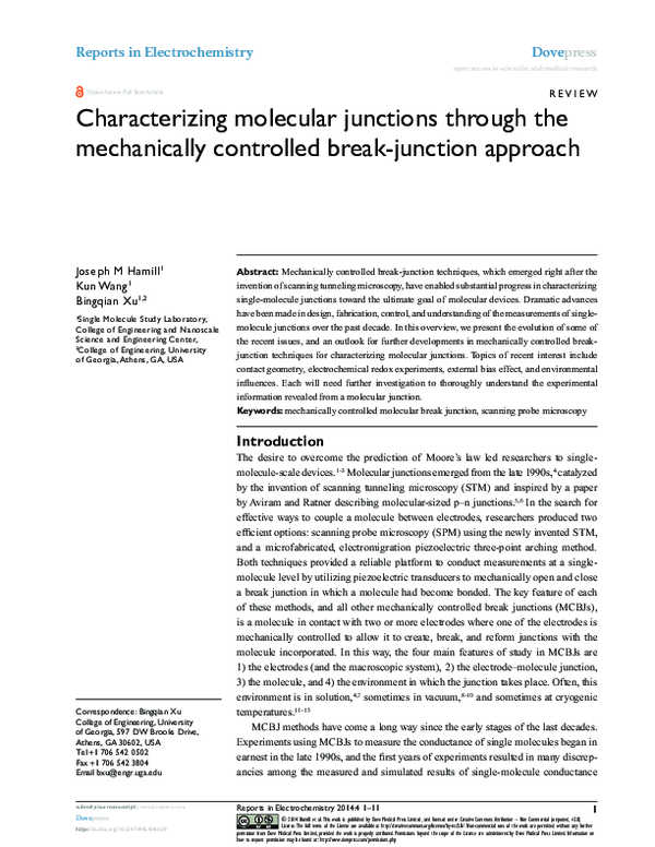 (PDF) Characterizing molecular junctions through the mechanically ...
