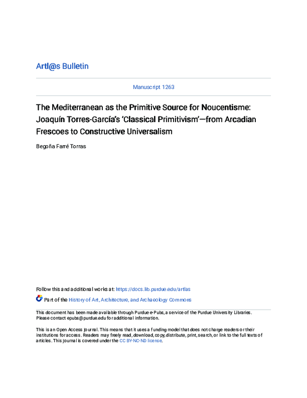 (PDF) The Mediterranean as the Primitive Source for Noucentisme ...