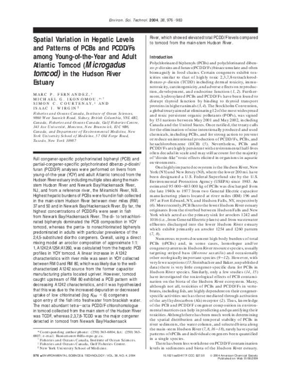 (PDF) Spatial Variation in Hepatic Levels and Patterns of PCBs and PCDD ...