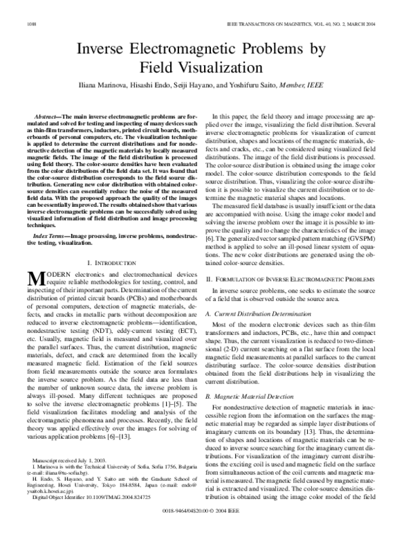 Inverse Electromagnetic Problems by Field Visualization