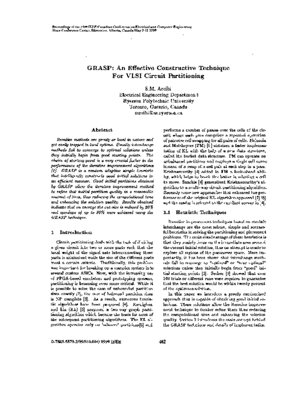 (PDF) GRASP: an effective constructive technique for VLSI circuit partitioning