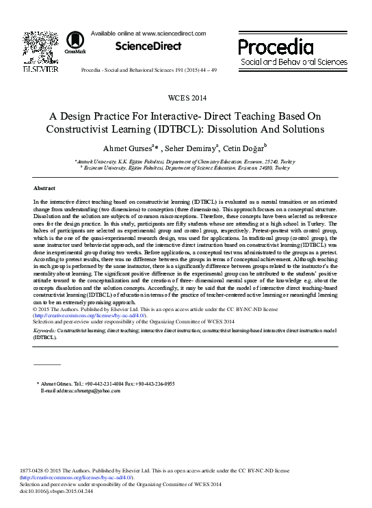 (PDF) A Design Practice for Interactive- Direct Teaching Based on Constructivist Learning ...