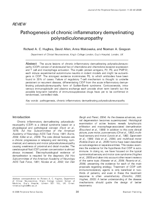 (PDF) Pathogenesis of chronic inflammatory demyelinating polyradiculoneuropathy