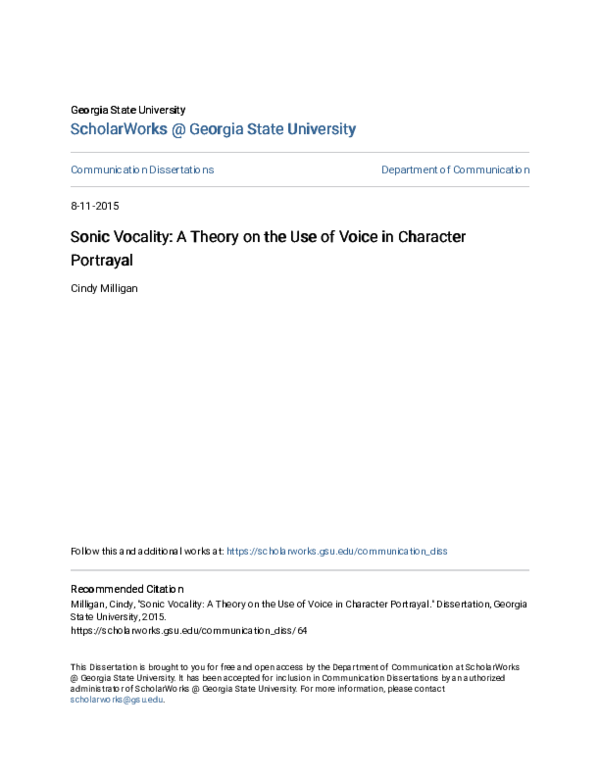 (PDF) Sonic Vocality: A Theory on the Use of Voice in Character ...