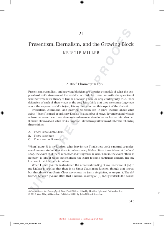 (PDF) Presentism, Eternalism, and the Growing Block