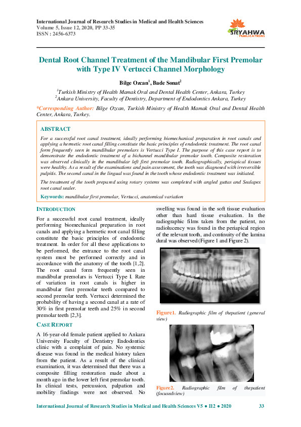 (PDF) Dental Root Channel Treatment of the Mandibular First Premolar ...