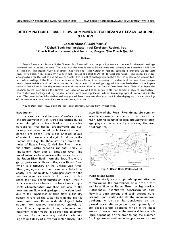 (PDF) Determination of Base-Flow Components for Rezan at Rezan Gauging ...