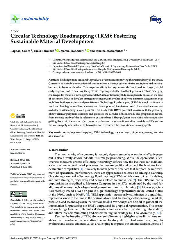 (PDF) Circular Technology Roadmapping (TRM): Fostering Sustainable ...