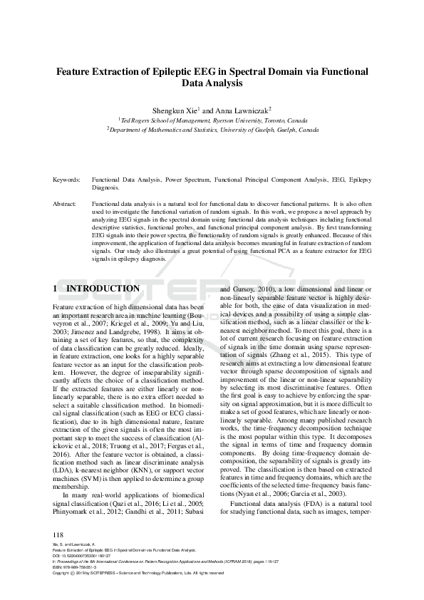 Pdf Feature Extraction Of Epileptic Eeg In Spectral Domain Via
