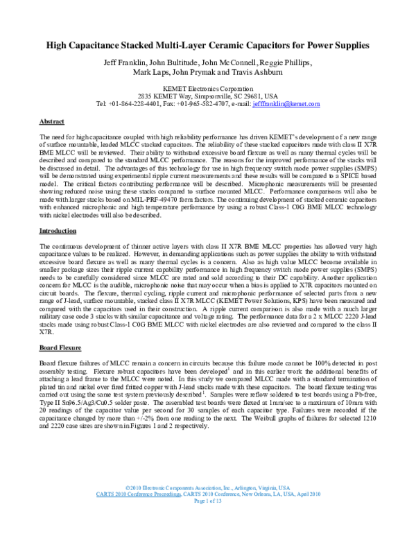 (PDF) High Capacitance Stacked Multi-Layer Ceramic Capacitors for Power ...