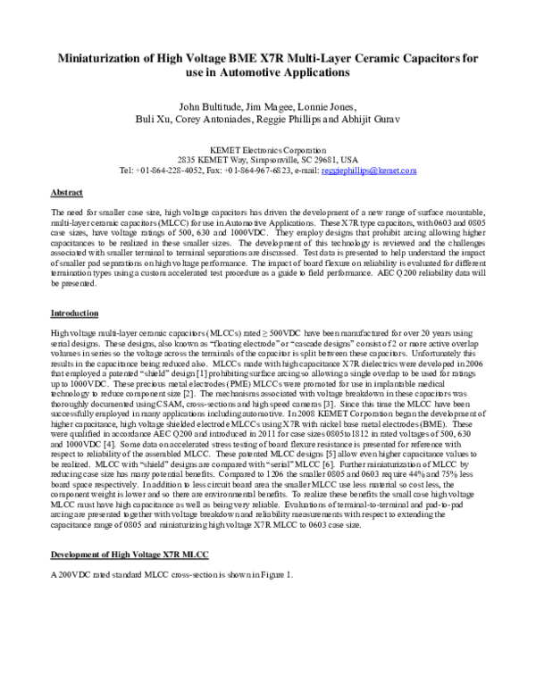 (PDF) Miniaturization of High Voltage BME X7R Multi-Layer Ceramic ...