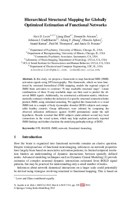 (PDF) Hierarchical structural mapping for globally optimized estimation of functional networks