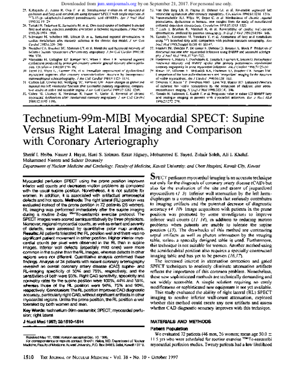 (PDF) Technetium-99m-MIBI myocardial SPECT: supine versus right lateral ...
