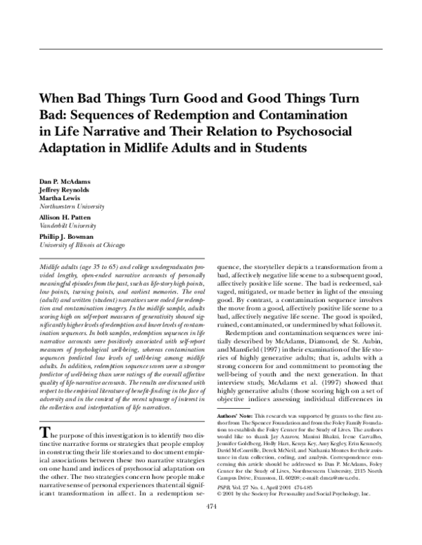 (PDF) When Bad Things Turn Good and Good Things Turn Bad: Sequences of ...