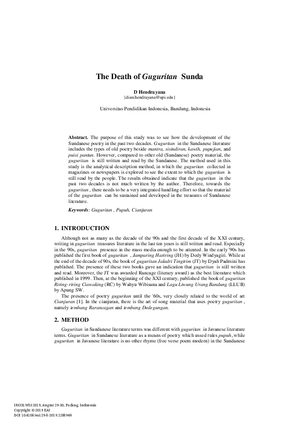 (PDF) The Death of Guguritan Sunda