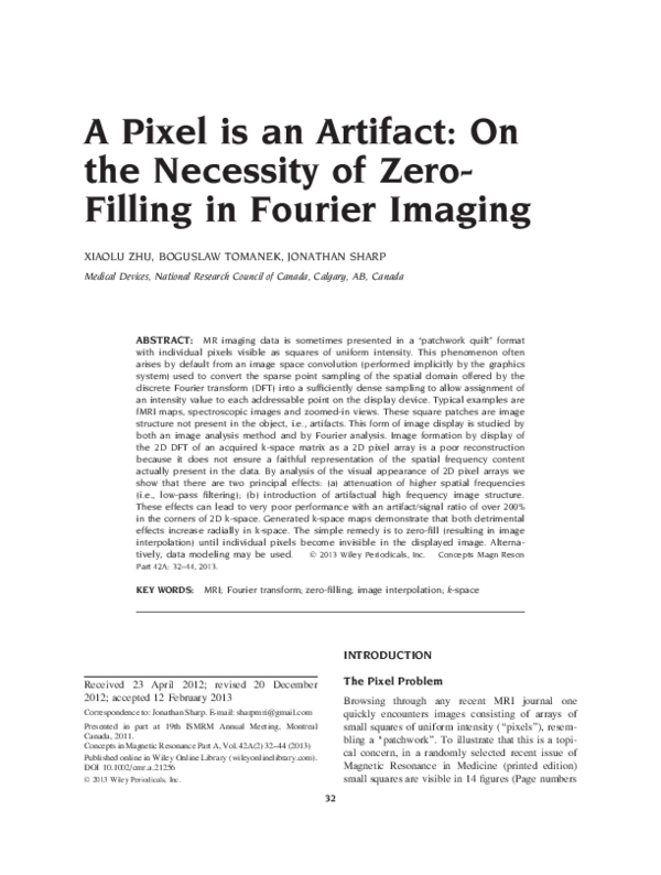 (PDF) A pixel is an artifact: On the necessity of zero-filling in ...