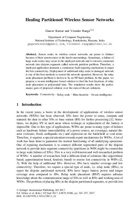 (PDF) Healing Partitioned Wireless Sensor Networks