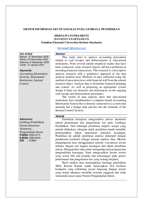(PDF) Analisis Sistem Informasi Akuntansi Penerimaan Dan Pengeluaran ...