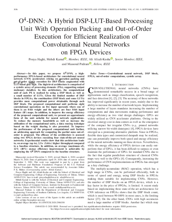 Pdf O 4 Dnn A Hybrid Dsp Lut Based Processing Unit With Operation Packing And Out Of Order