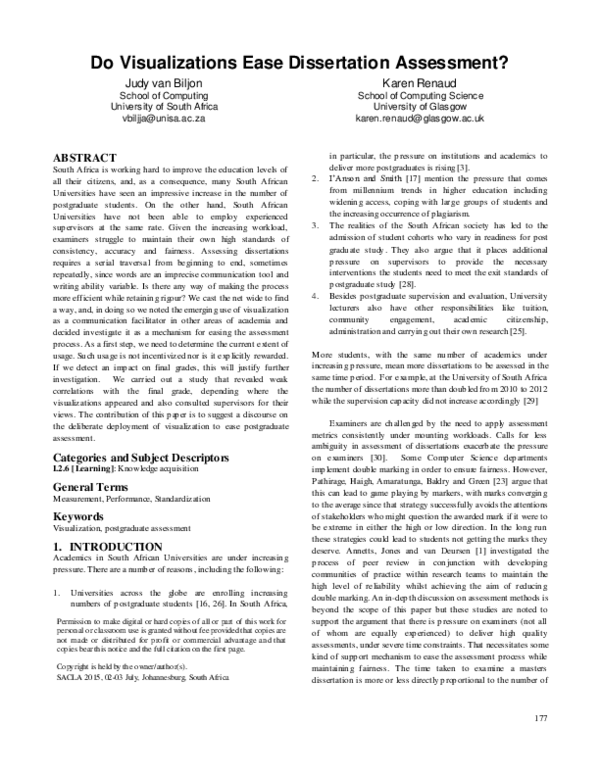 (PDF) Do Visualizations Ease Dissertation Assessment
