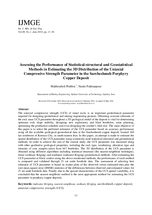 (PDF) Assessing the Performance of Statistical-structural and Geostatistical Methods in ...