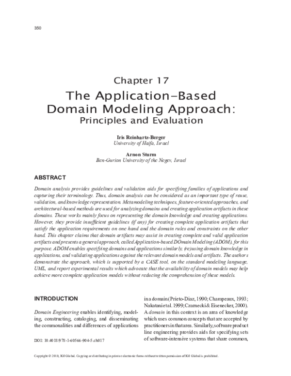 Pdf The Application Based Domain Modeling Approach Principles And Evaluation