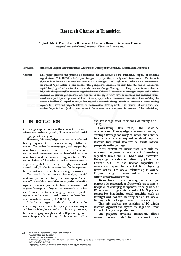 (PDF) Research Change in Transition