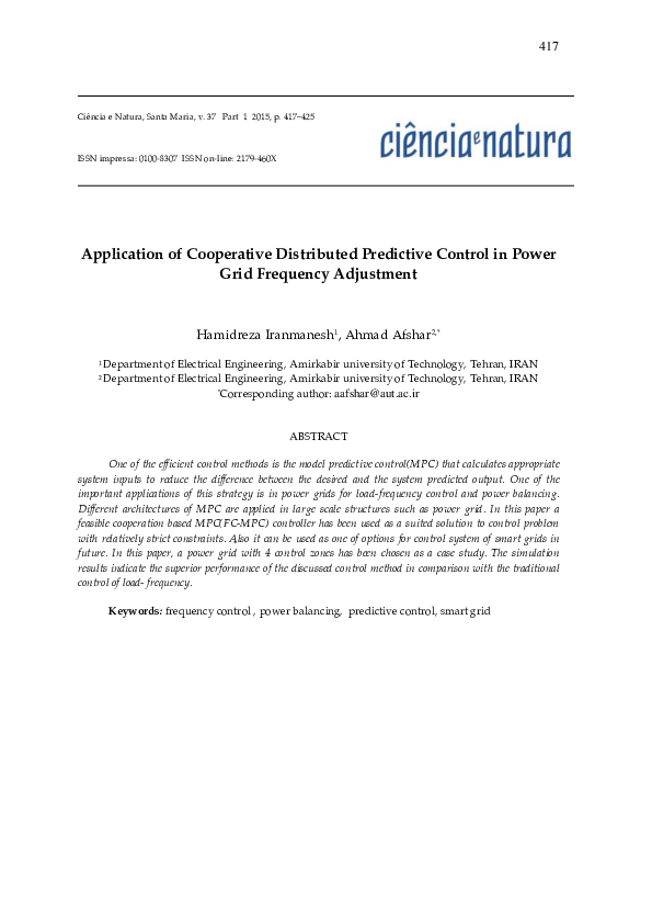 Pdf Application Of Cooperative Distributed Predictive Control In