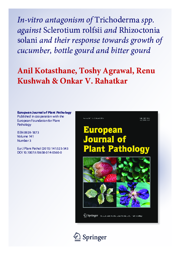 (PDF) In-vitro antagonism of Trichoderma spp. against Sclerotium rolfsii and Rhizoctonia solani ...