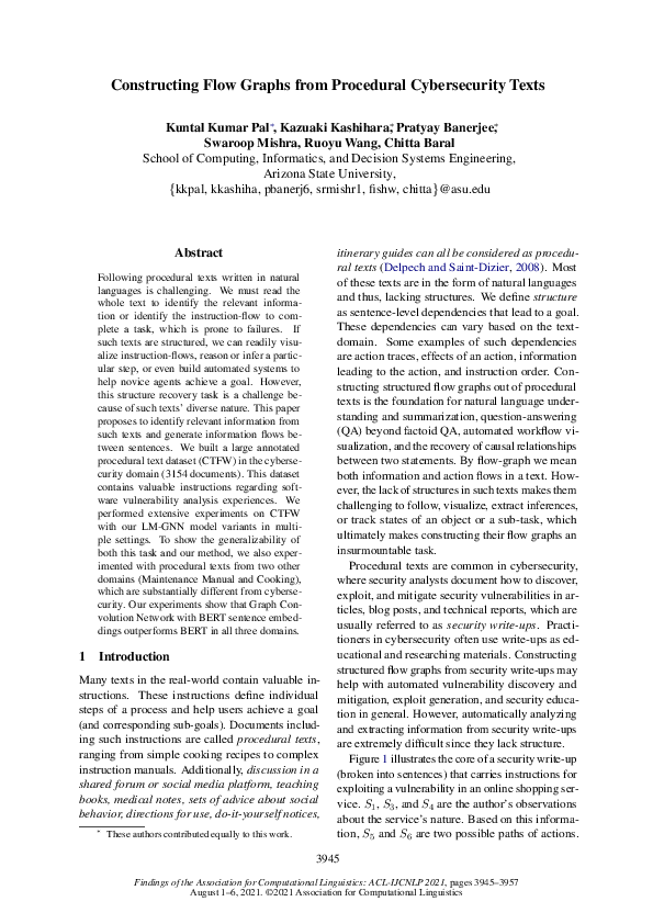 (PDF) Constructing Flow Graphs from Procedural Cybersecurity Texts