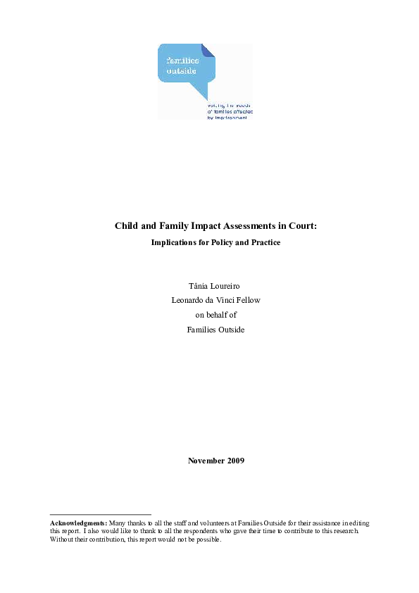(PDF) Child and Family Impact Assessments in Court: Implications for ...