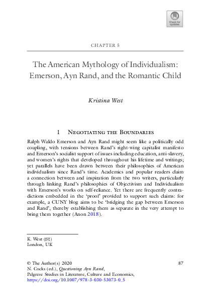 (PDF) The American Mythology of Individualism: Emerson, Ayn Rand, and ...
