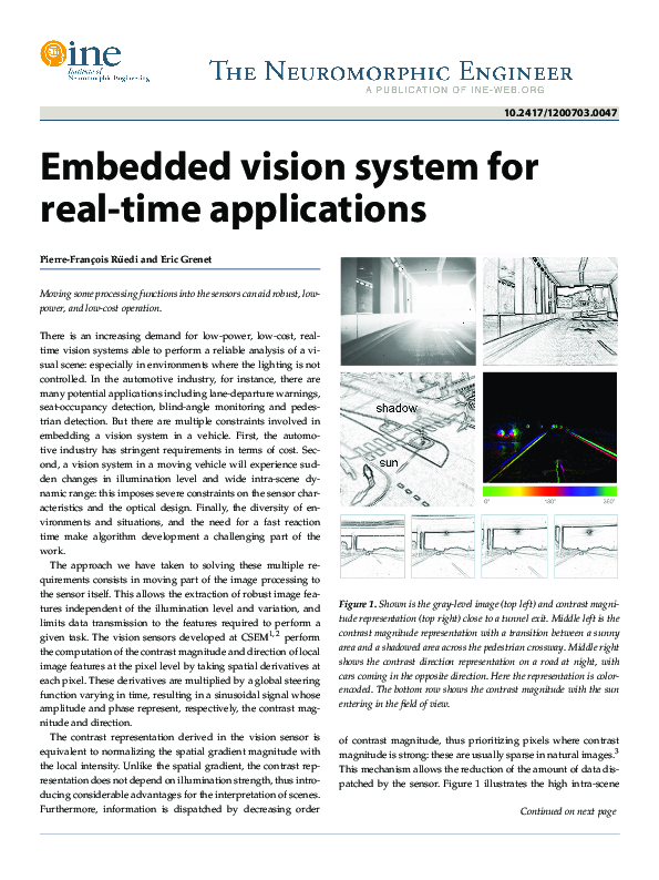 (PDF) Embedded vision system for real-time applications