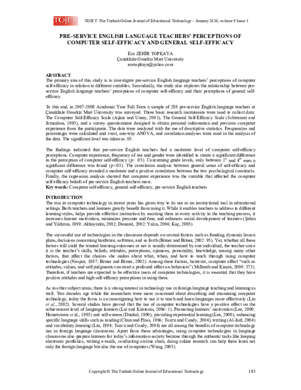 (PDF) Pre-Service English Language Teachers' Perceptions of Computer ...