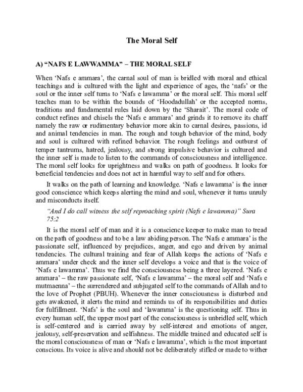 (DOC) The Moral Self