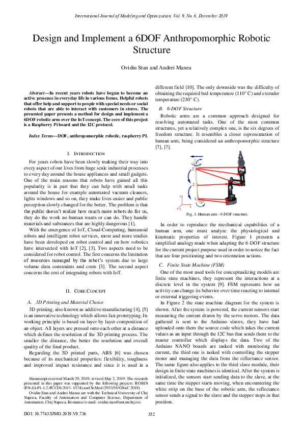 (PDF) Design and Implement a 6DOF Anthropomorphic Robotic Structure