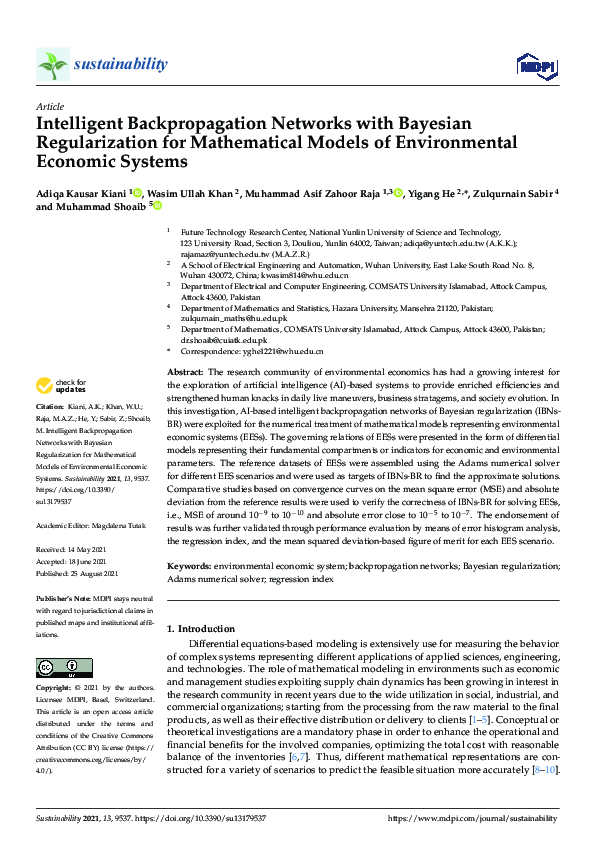 (PDF) Intelligent Backpropagation Networks with Bayesian Regularization ...