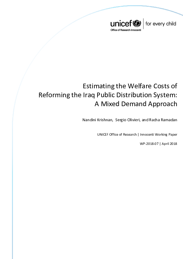 (PDF) Estimating the Welfare Costs of Reforming the Iraq Public ...