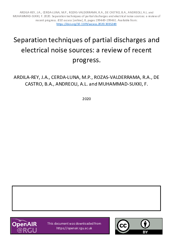 (PDF) Separation Techniques of Partial Discharges and Electrical Noise Sources: A Review of ...