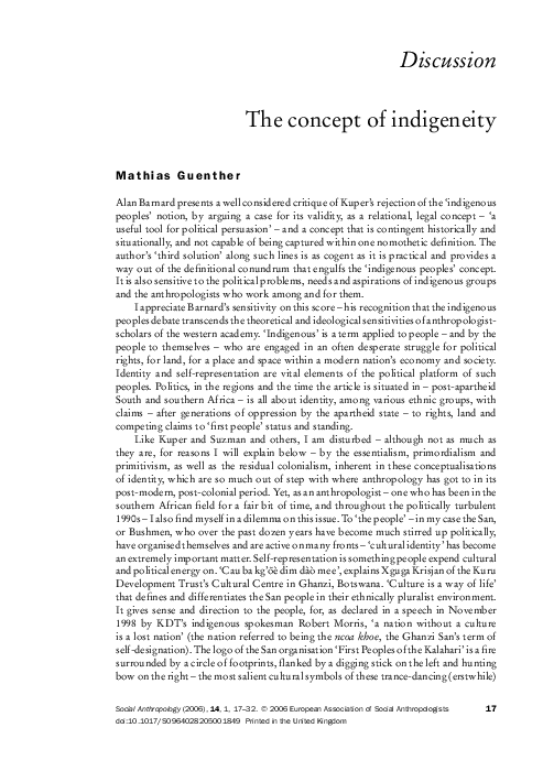 (PDF) The concept of indigeneity