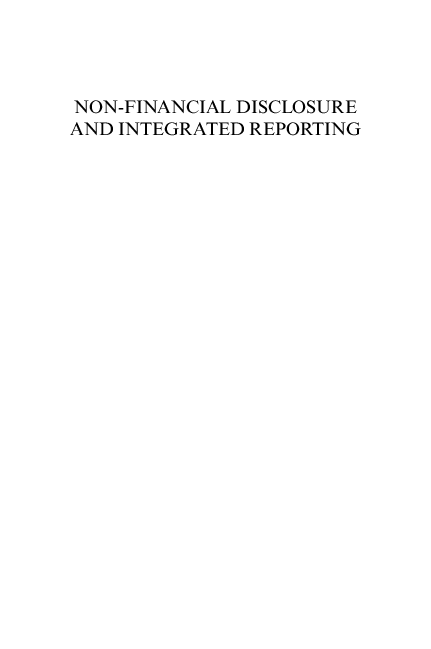 (PDF) Non-Financial Disclosure and Integrated Reporting: Practices and ...