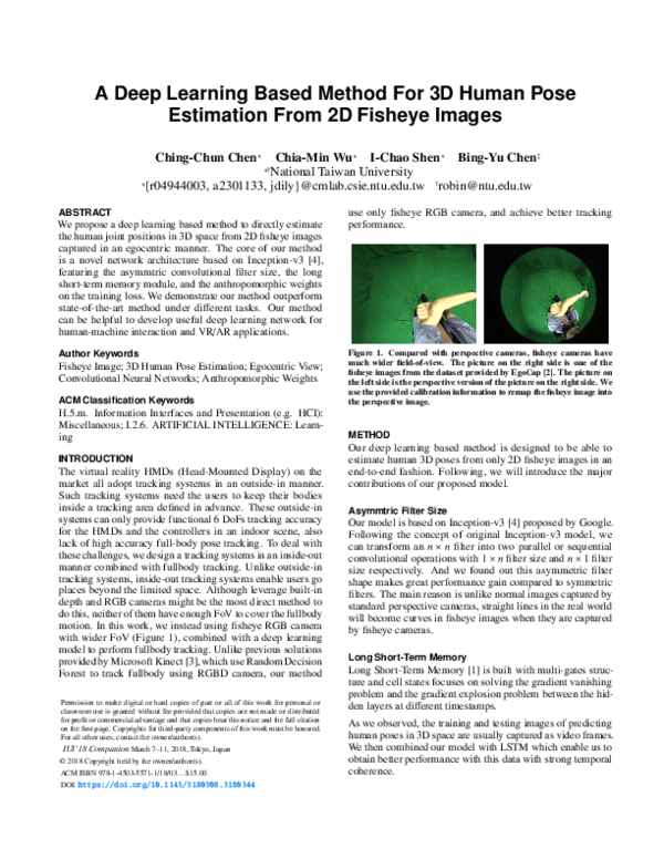 (PDF) Deep Learning Based Method for 3 D Human Pose Estimation from 2 D ...