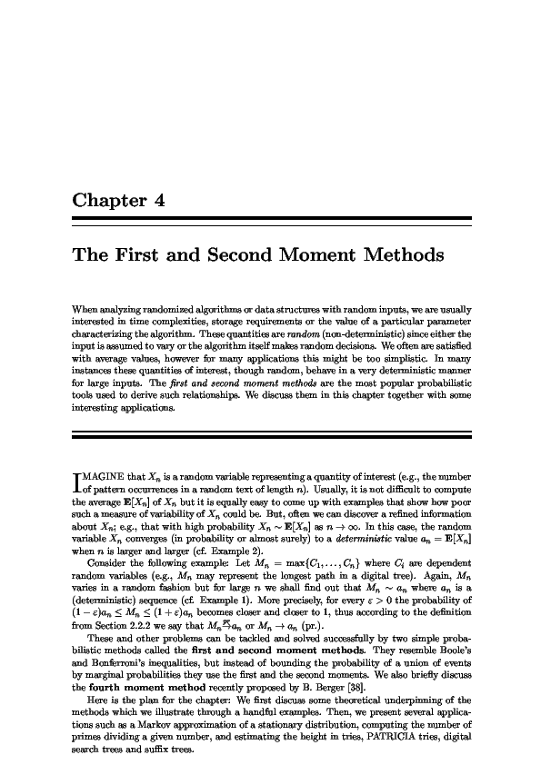 (PDF) First and Second Moment Methods