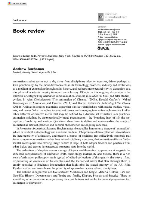 (PDF) Book review: Pervasive Animation