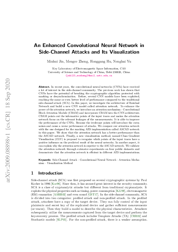 (PDF) An Enhanced Convolutional Neural Network in Side-Channel Attacks ...