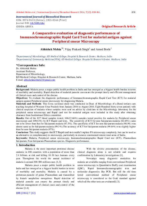 (PDF) A Comparative evaluation of diagnostic performance of ...